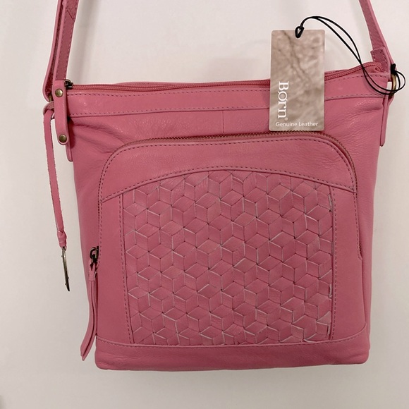 Born | Bags | Nwt Born Woven Genuine Leather Pink Crossbody Bag | Poshmark